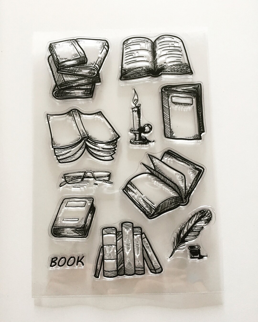 Vintage Books Clear Silicone Stamps: Reading Planner, Scrapbooking - Etsy