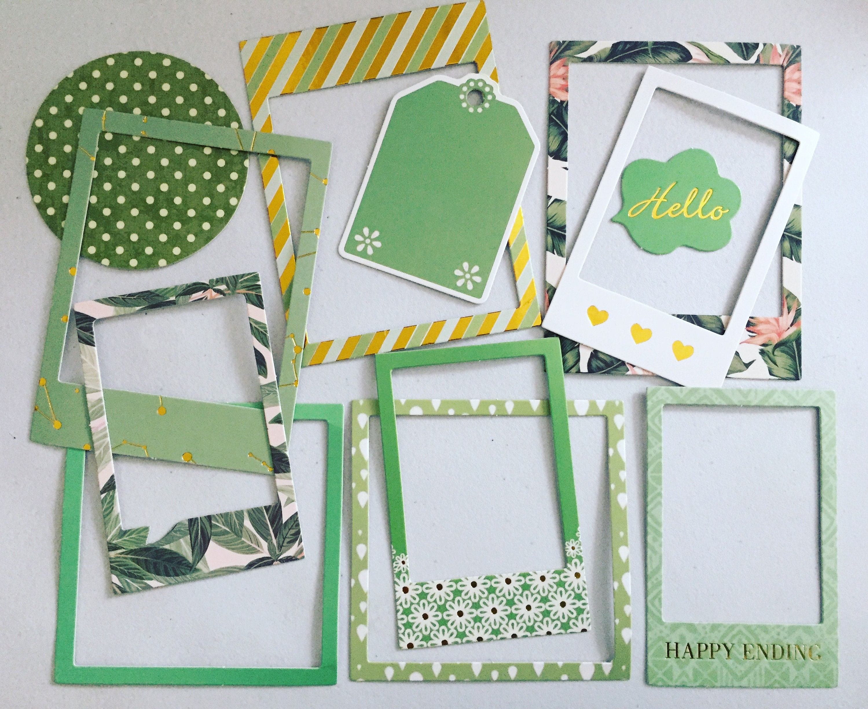 Green Scrapbook Frames Scrapbooking Frame Stickers Greenery | Etsy