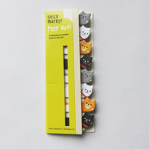 Cat Sticky Notes Kitty Page Marker Cat Memo Pad Cute Cats - Etsy