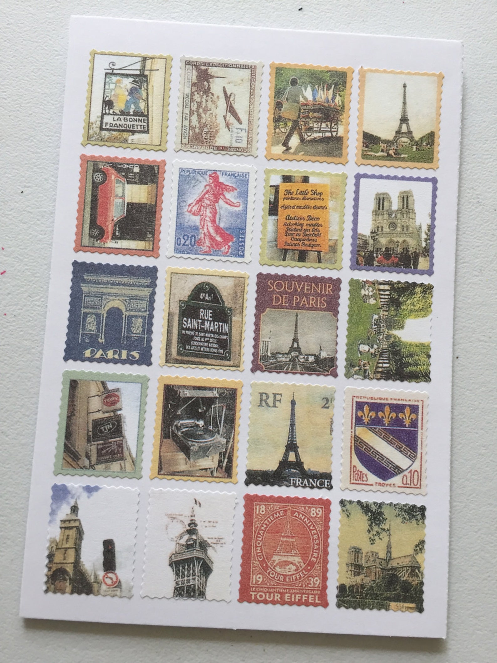 Paris Vintage Stamp Stickers Postage Stamp Stickers - Etsy UK