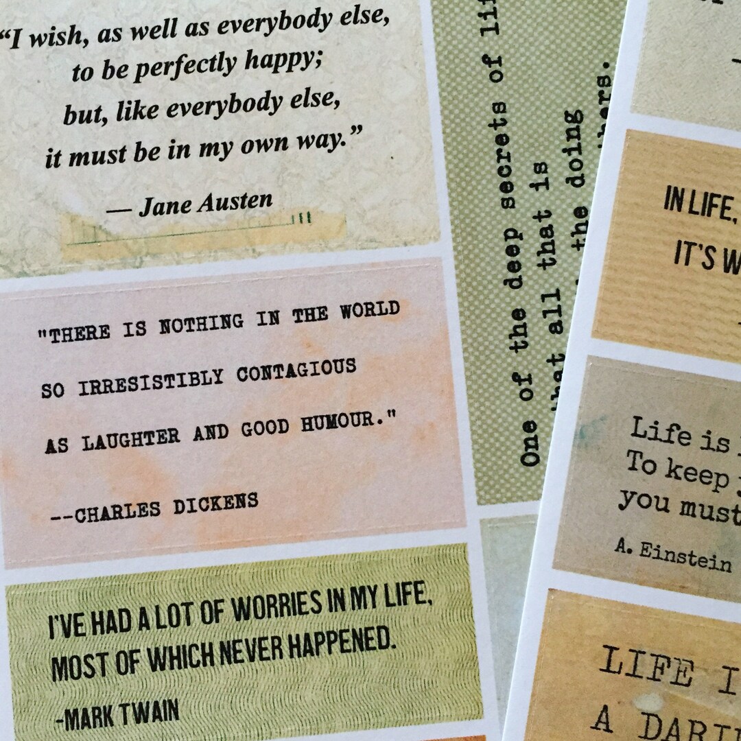 Life Happiness Quotes Stickers, Vintage Typewriting Inspirational ...
