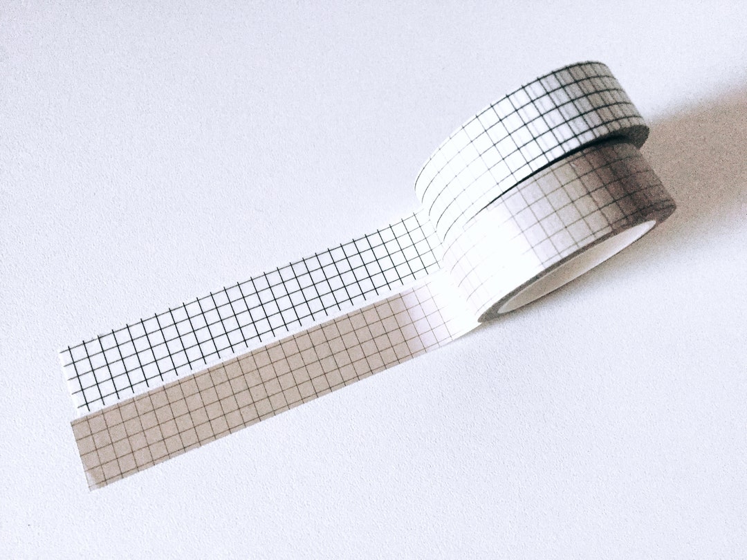 Black Grid Washi Tape, Black Grid Planner Washi, Geometric Decorative ...