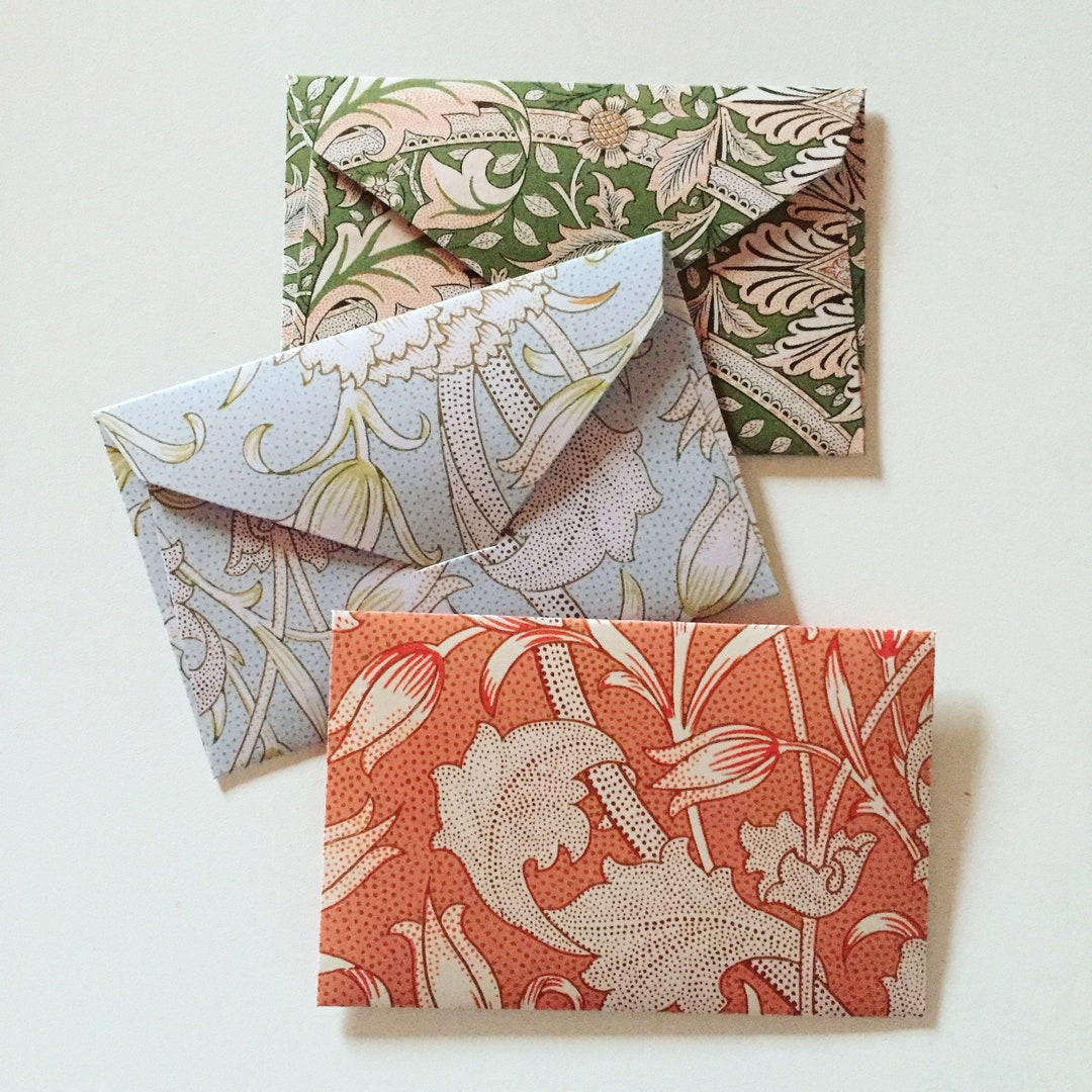 William Morris Retro Paper Envelopes, Handmade Paper Envelopes, Textile ...