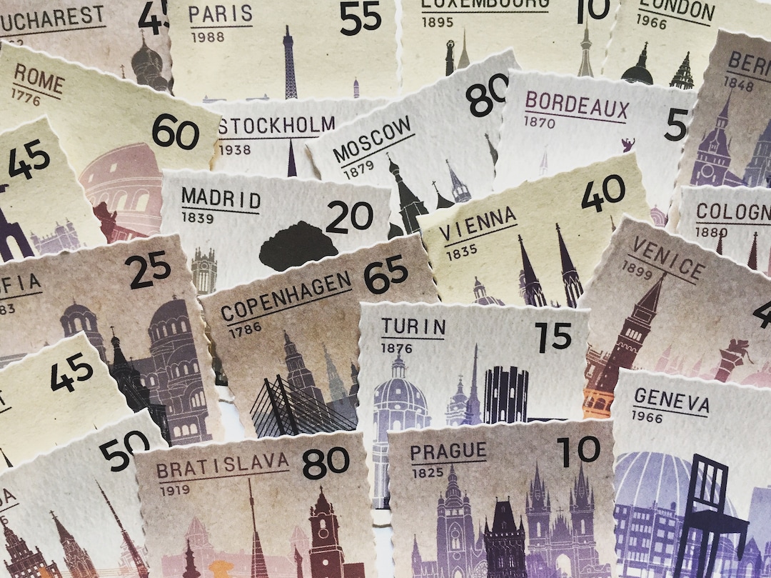Vintage European Cities Stickers, Retro Historic Landmarks Planner ...