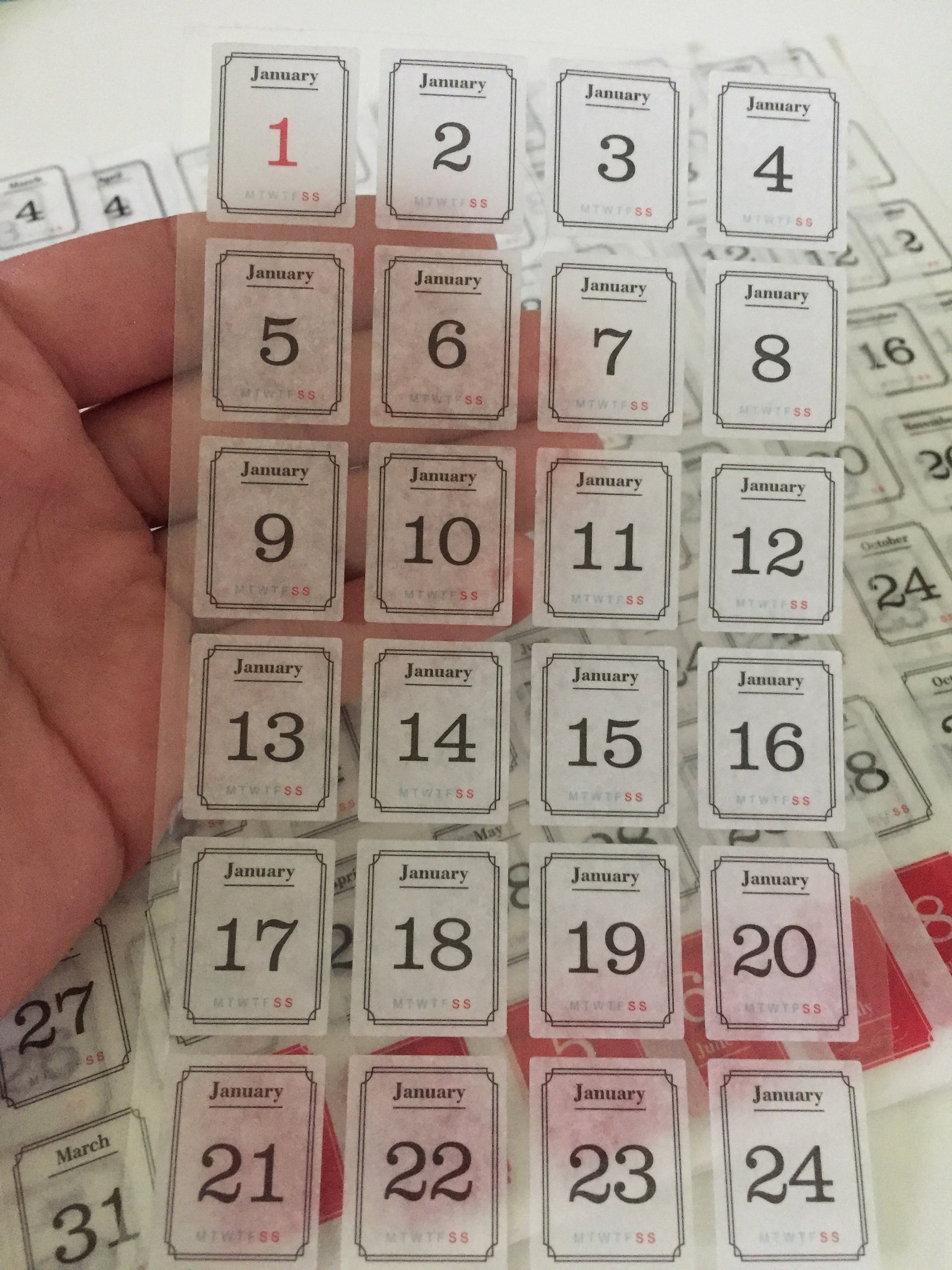 Date Calendar Stickers Month Calendar Sticker Sheet Daily - Etsy UK