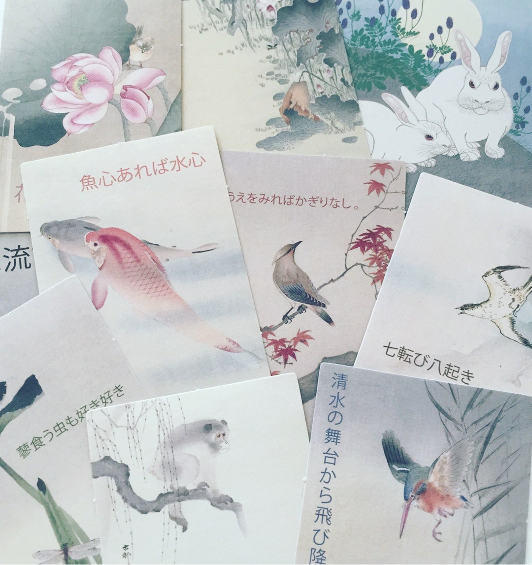 Japanese Wisdom Words Stickers, Ohara Koson Japan Folk Art Stickers ...