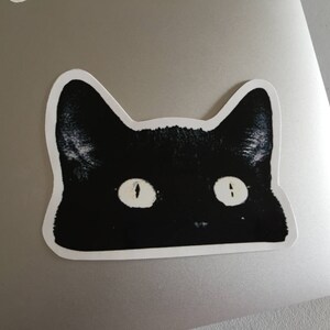 Black Cat Laptop Sticker Cat MacBook Sticker Peeping Cat - Etsy
