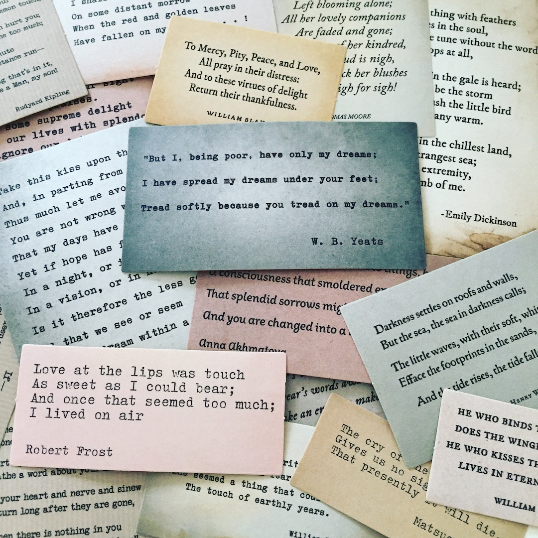 Poetry Stickers: Famous Quotes, Typewriter Style, Scrapbooking (set of ...