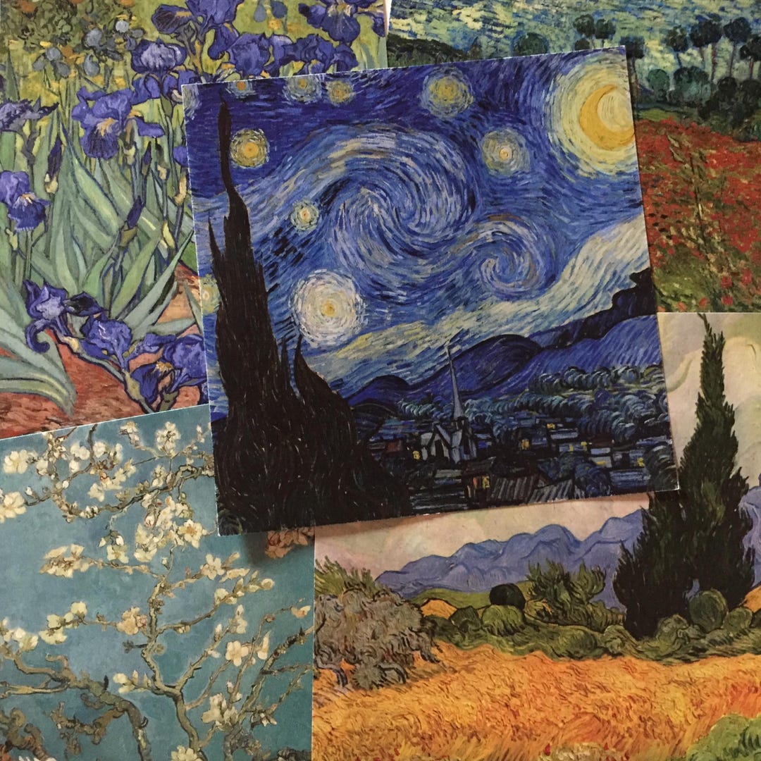 Van Gogh Art Collage/decoupage Paper, Impressionist Landscape Art Paper ...