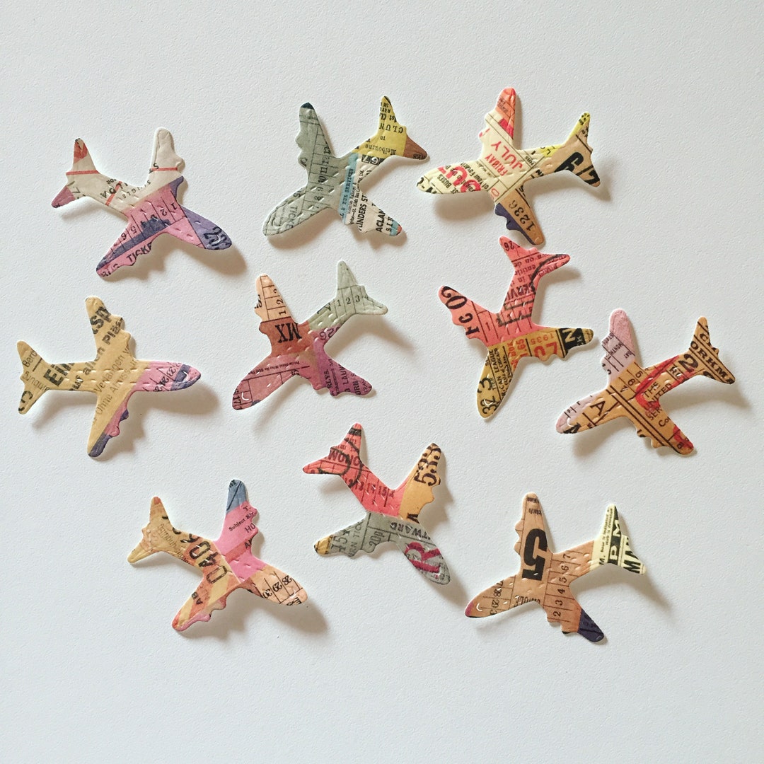 Plane Collage Paper Stickers, Retro Air Travel Stickers, Holiday ...