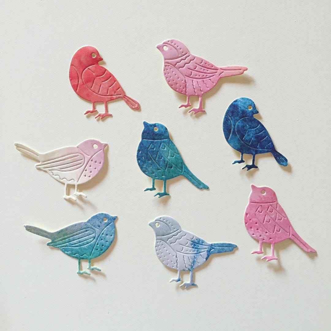 Sparrow Bird Stickers, Handmade Birdie Stickers, Musical Notes Birdies ...
