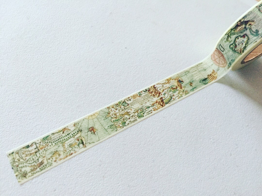 Vintage Map Washi Tape, Retro Planner Washi, Travel Journal Washi ...