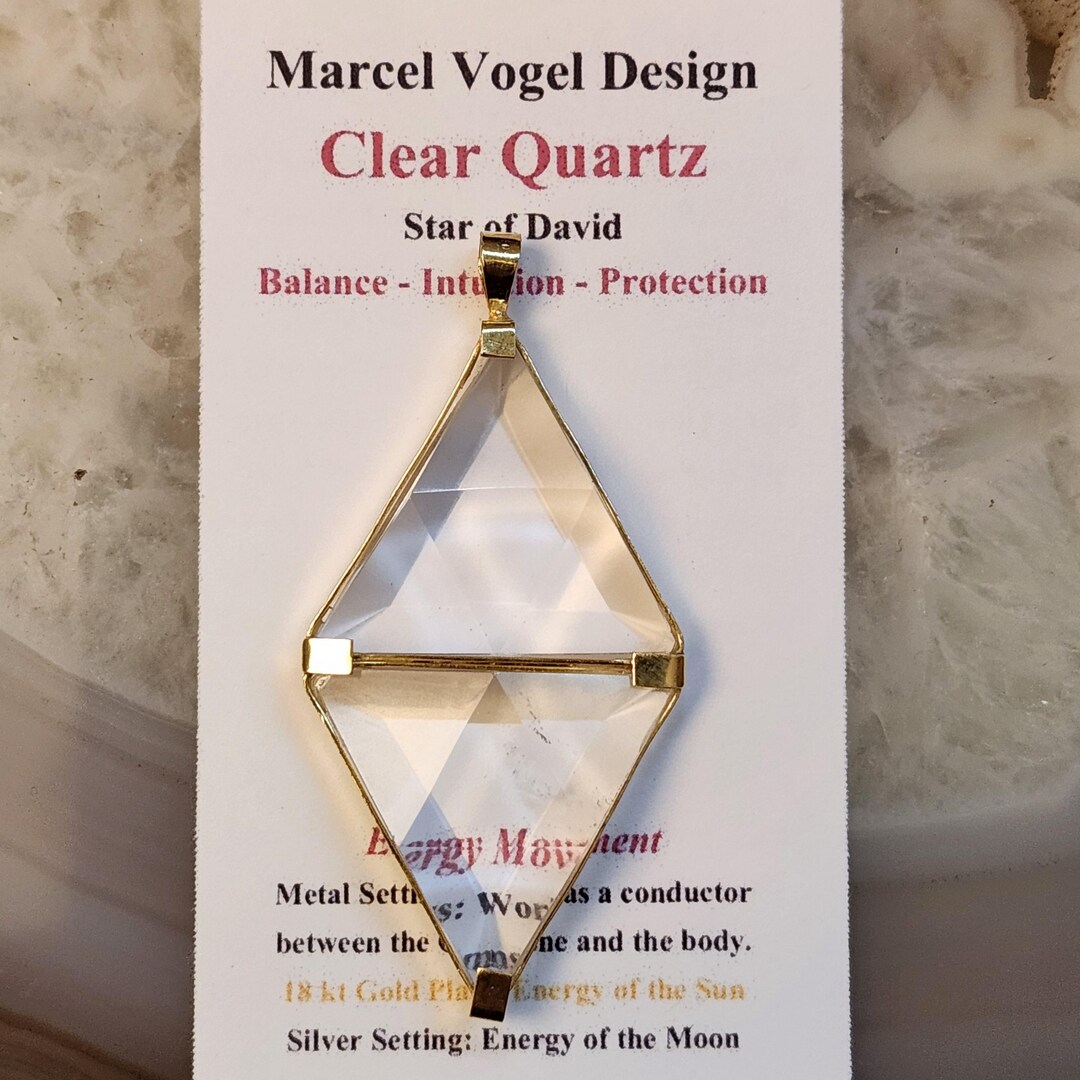 18 Kt on Silver Marcel Vogel Double / Octahedron A Grade Clear Quartz ...