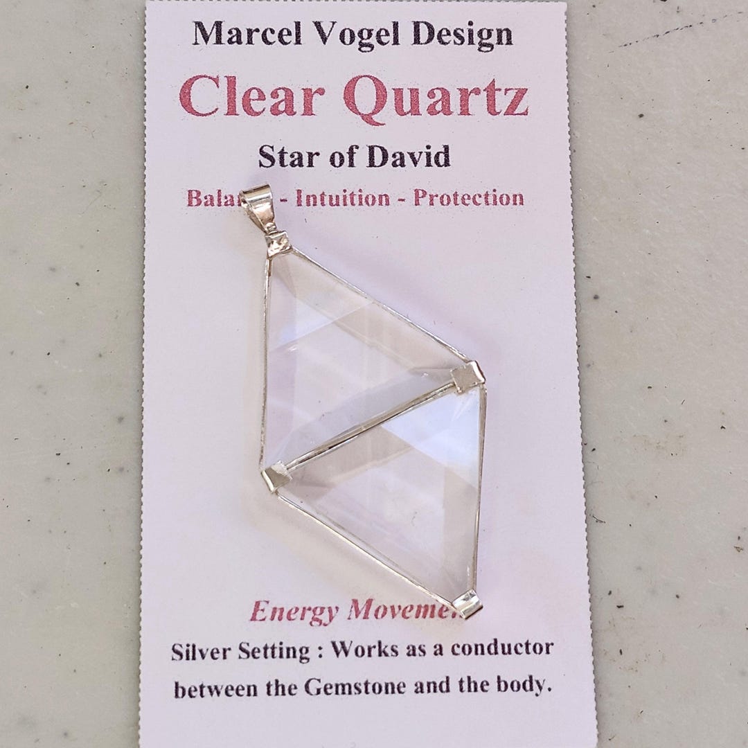 Marcel Vogel Double / Tetrahedron A Grade Pendant - Clear Quartz-set in ...