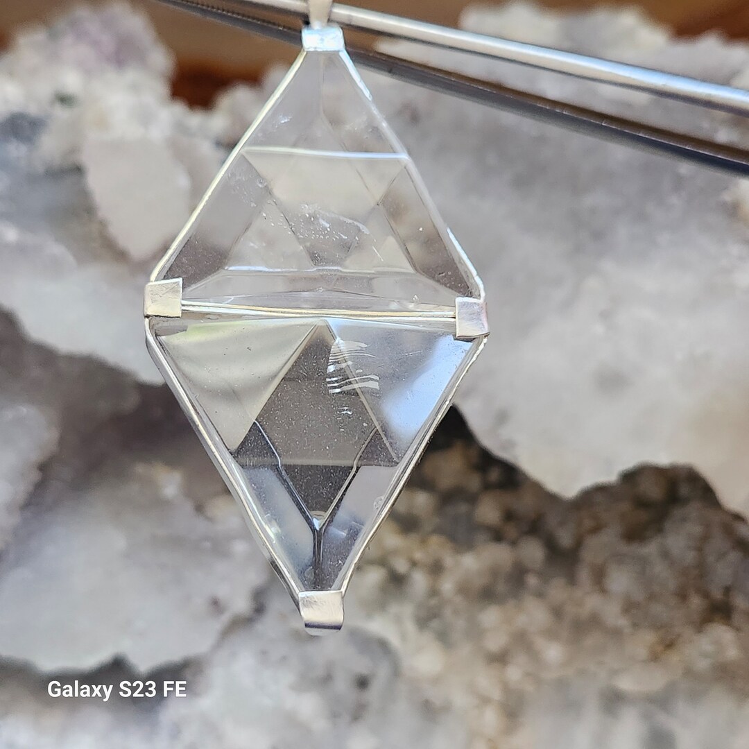 Marcel Vogel Double / Tetrahedron A Grade Pendant Clear Quartz-set in ...