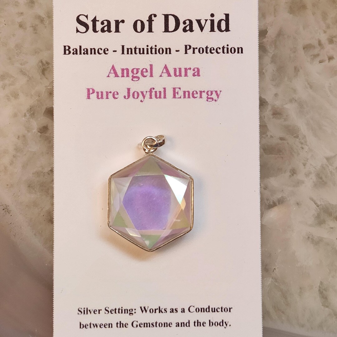 Angel / Opal Aura Star of David Pendant Set in Sterling Silver A Grade ...