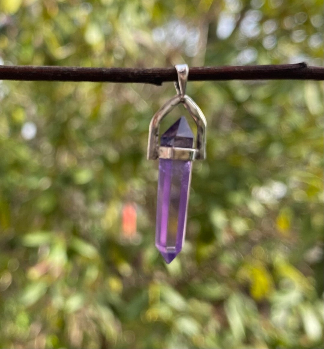 Amethyst Double Terminated Point Pendant - Etsy UK