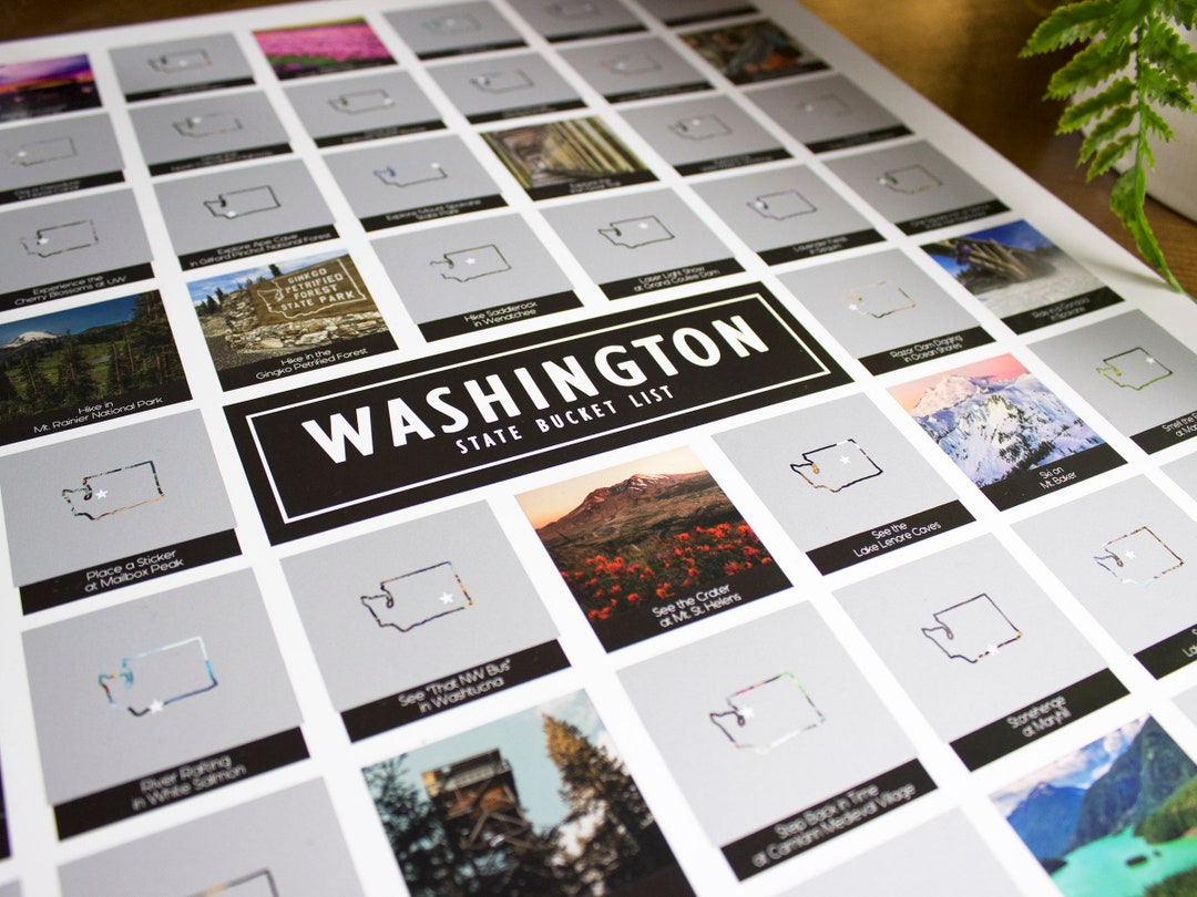 Washington State Bucket List – Scratch off Poster – Washington State ...