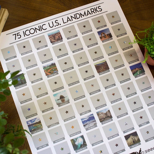 Scratch off Poster for US Sites and Landmarks 16x20 Travel - Etsy