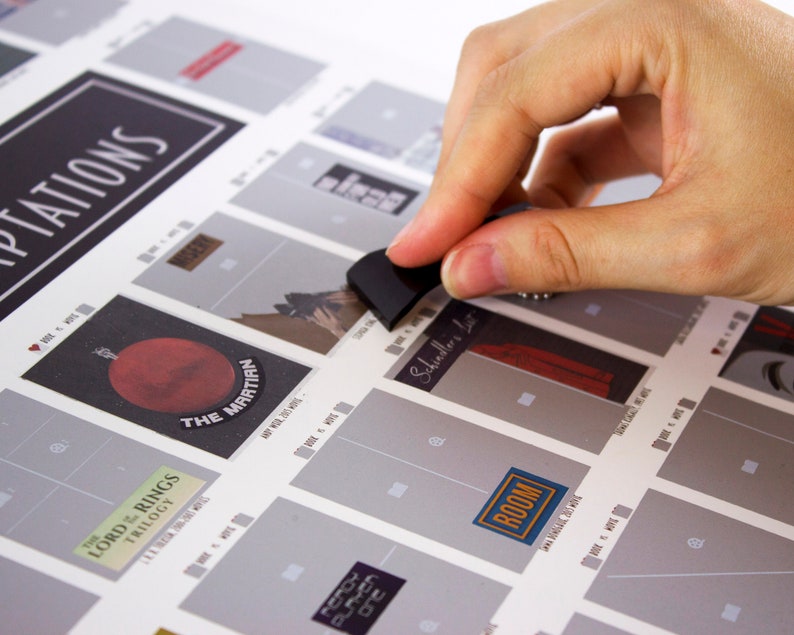 Scratch off Book to Movie Poster Bucket List Minimalist - Etsy