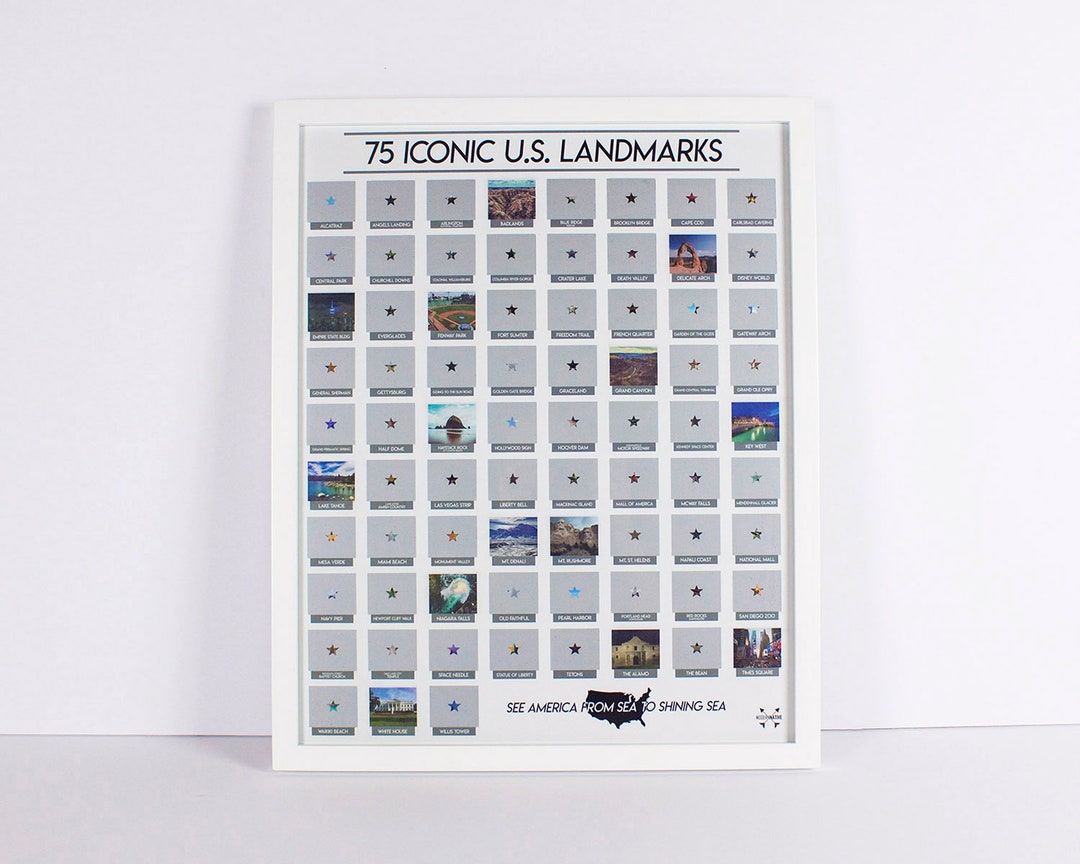 Scratch off Poster for US Sites and Landmarks – 16x20 Travel Tracker ...