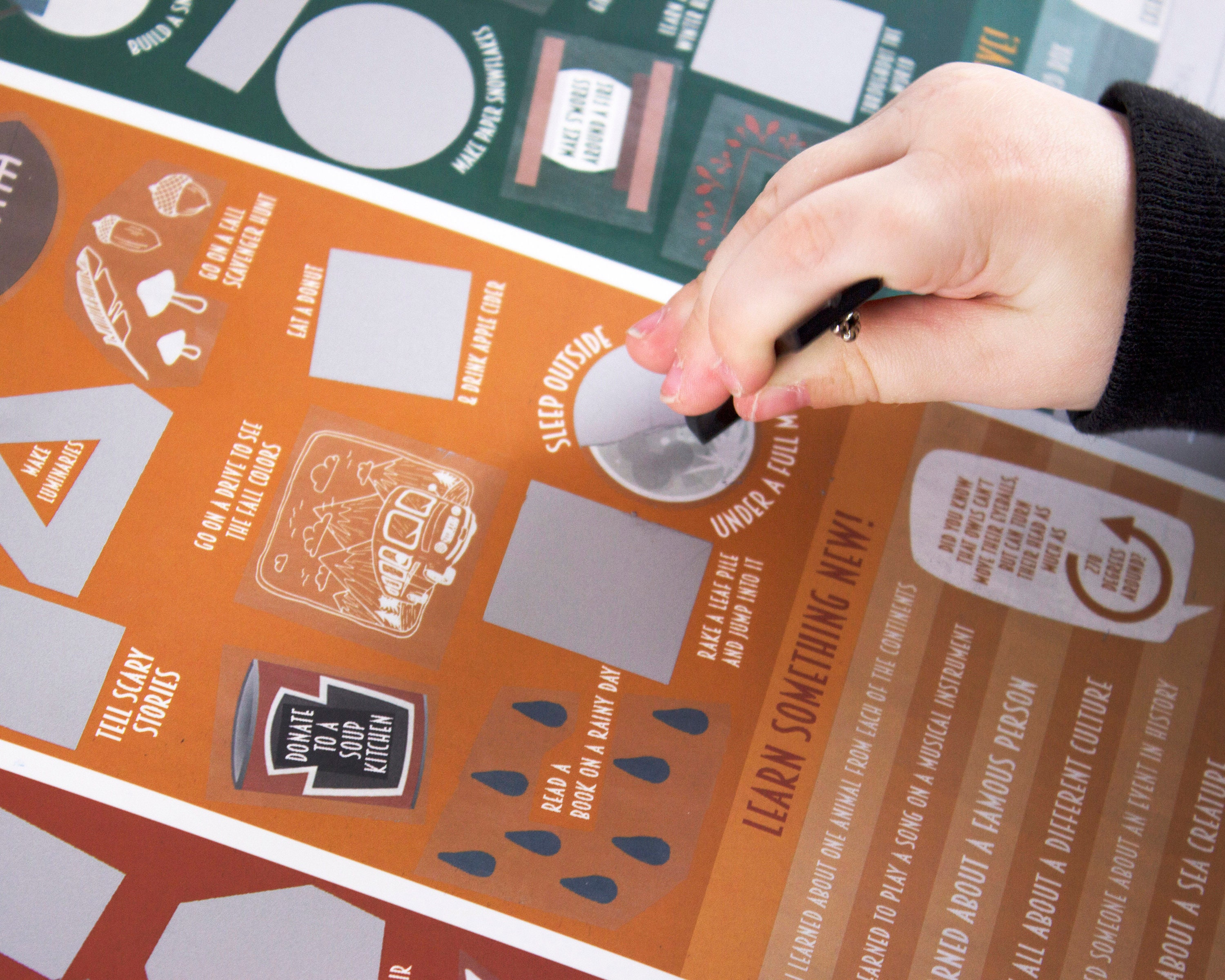 Kids Scratch Off Seasonal Bucket List Poster Kids Room | Etsy