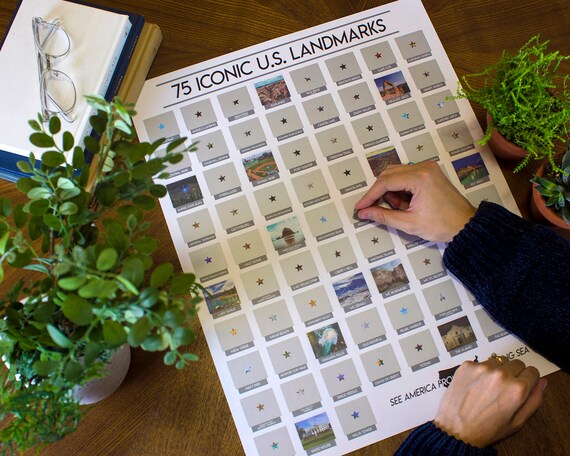 Scratch off Poster for US Sites and Landmarks 16x20 Travel | Etsy