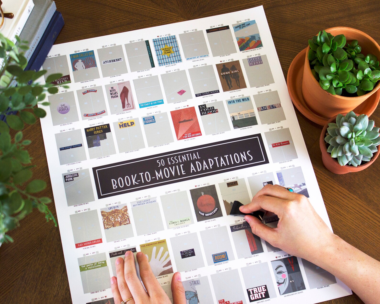 Scratch off Book to Movie Poster Bucket List Minimalist - Etsy