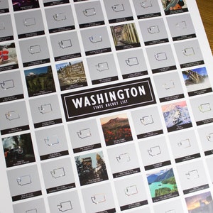Washington State Bucket List – Scratch off Poster – Washington State ...