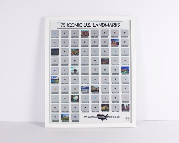 Scratch off Poster for US Sites and Landmarks 16x20 Travel - Etsy