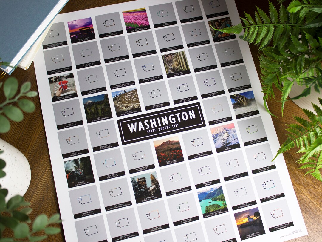 Washington State Bucket List – Scratch off Poster – Washington Travel ...