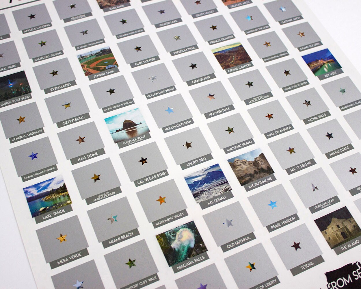 Scratch off Poster for US Sites and Landmarks 16x20 Travel | Etsy