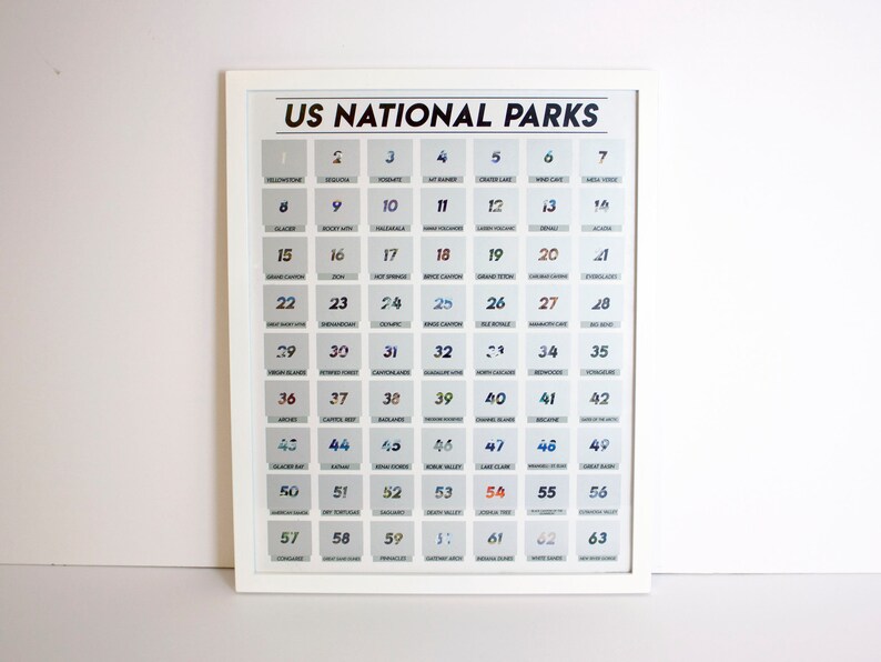 Scratch off National Park Poster 16x20 US Travel Tracker | Etsy