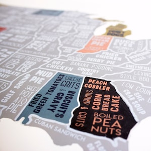 Scratch off American Foods Map – Foodie Gift – Kitchen Wall Décor ...