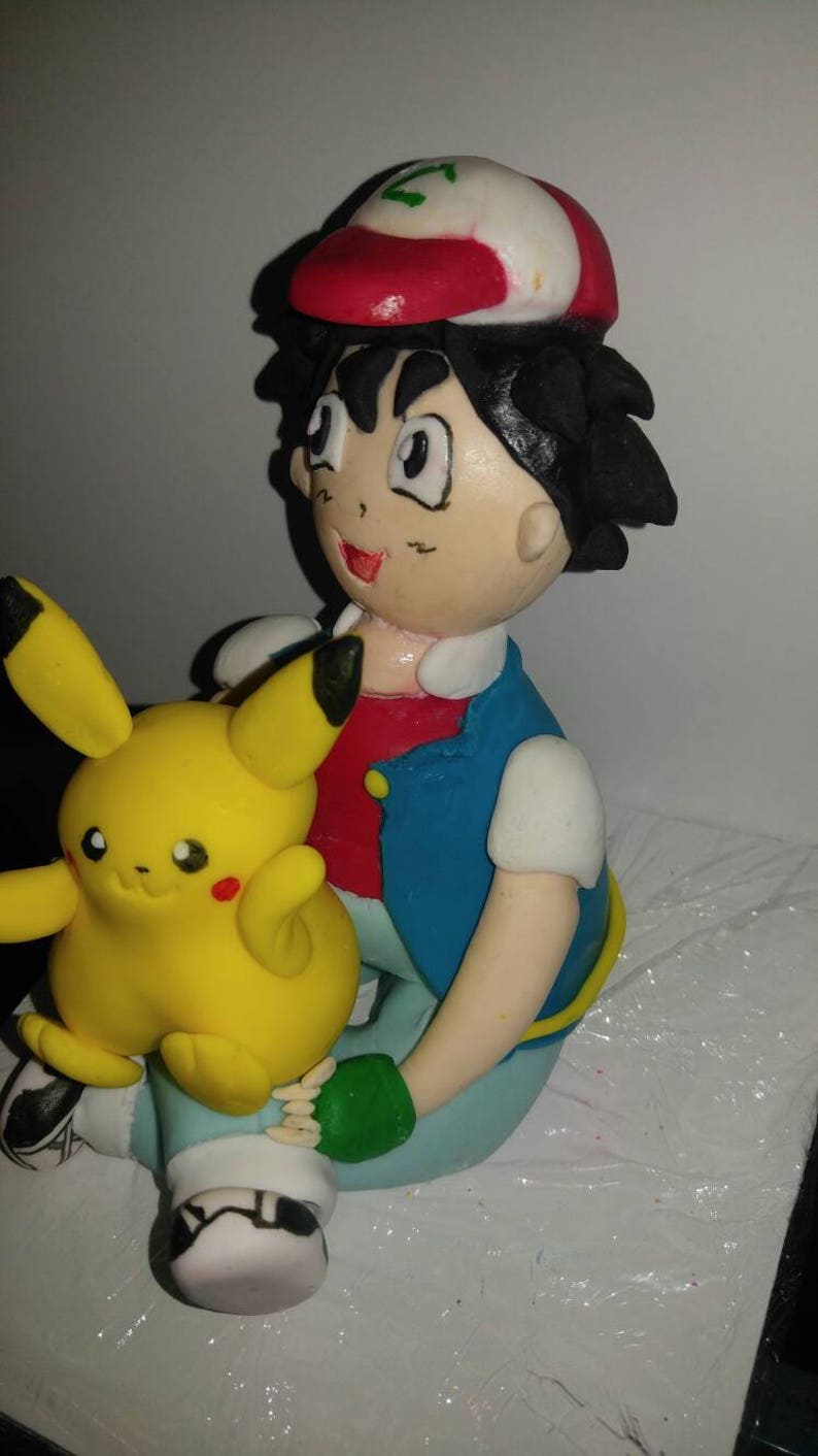 Ash Ketchum With Pokemon Pikachu Cake Topper.. Get Your | Etsy