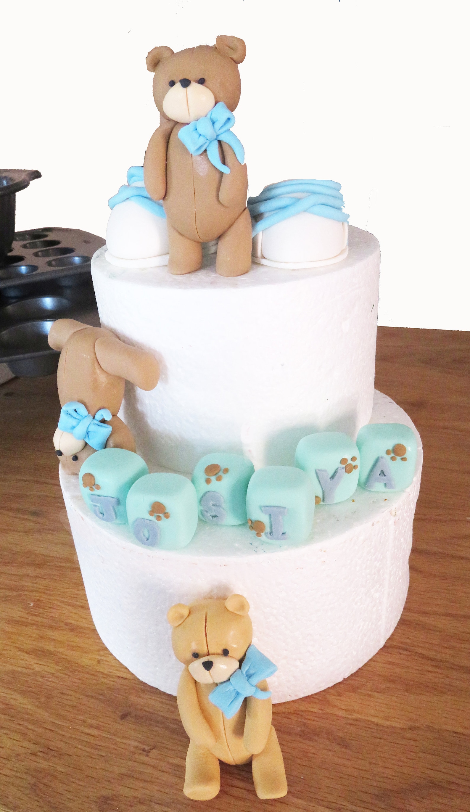 Teddy Bear Cake Topper for First Birthdays or Baby Showers - Etsy