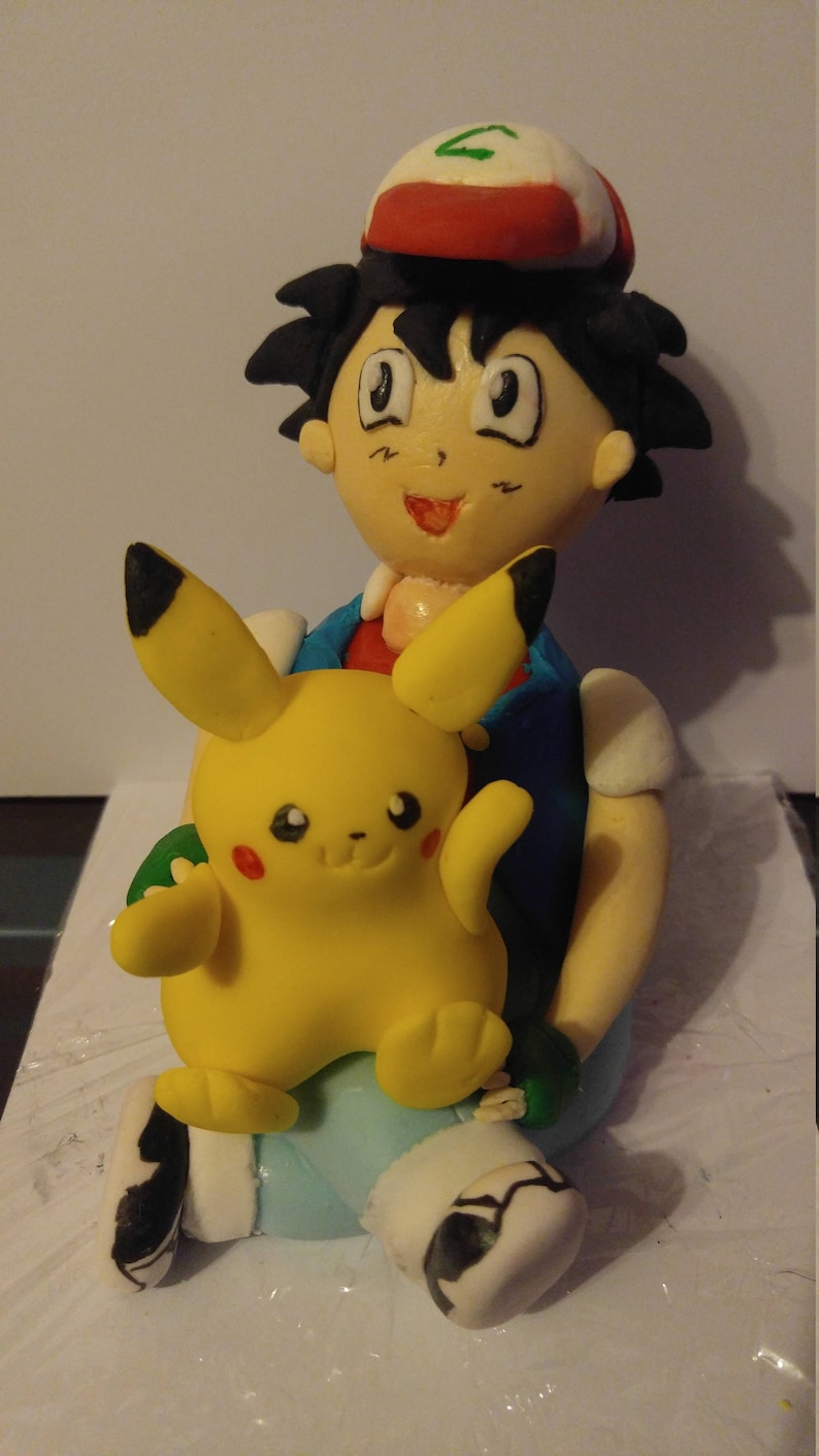 Ash Ketchum With Pokemon Pikachu Cake Topper.. Get Your | Etsy