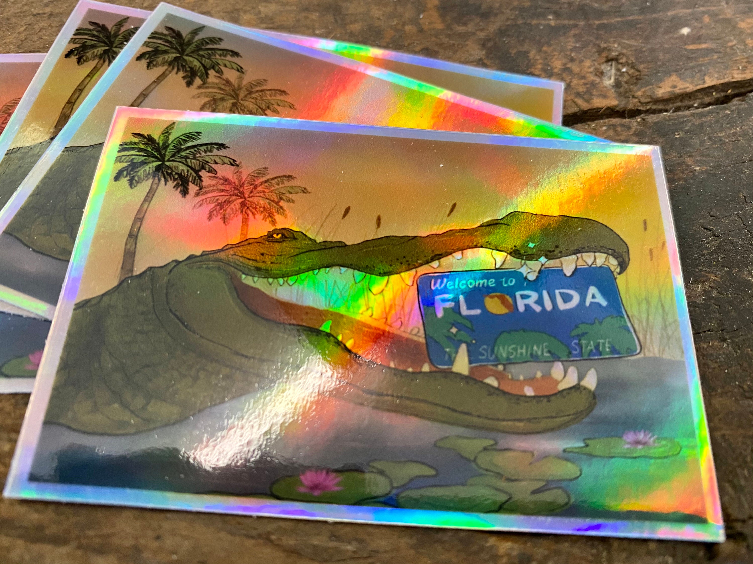 Welcome to Florida Holographic Sticker | Etsy