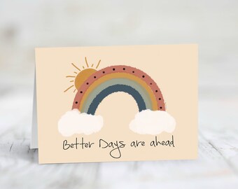 Better Days Ahead Motivational Card Greeting Card Card for Best Friend ...