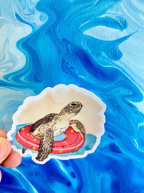 Sea Turtle Pool Party Sticker - Etsy