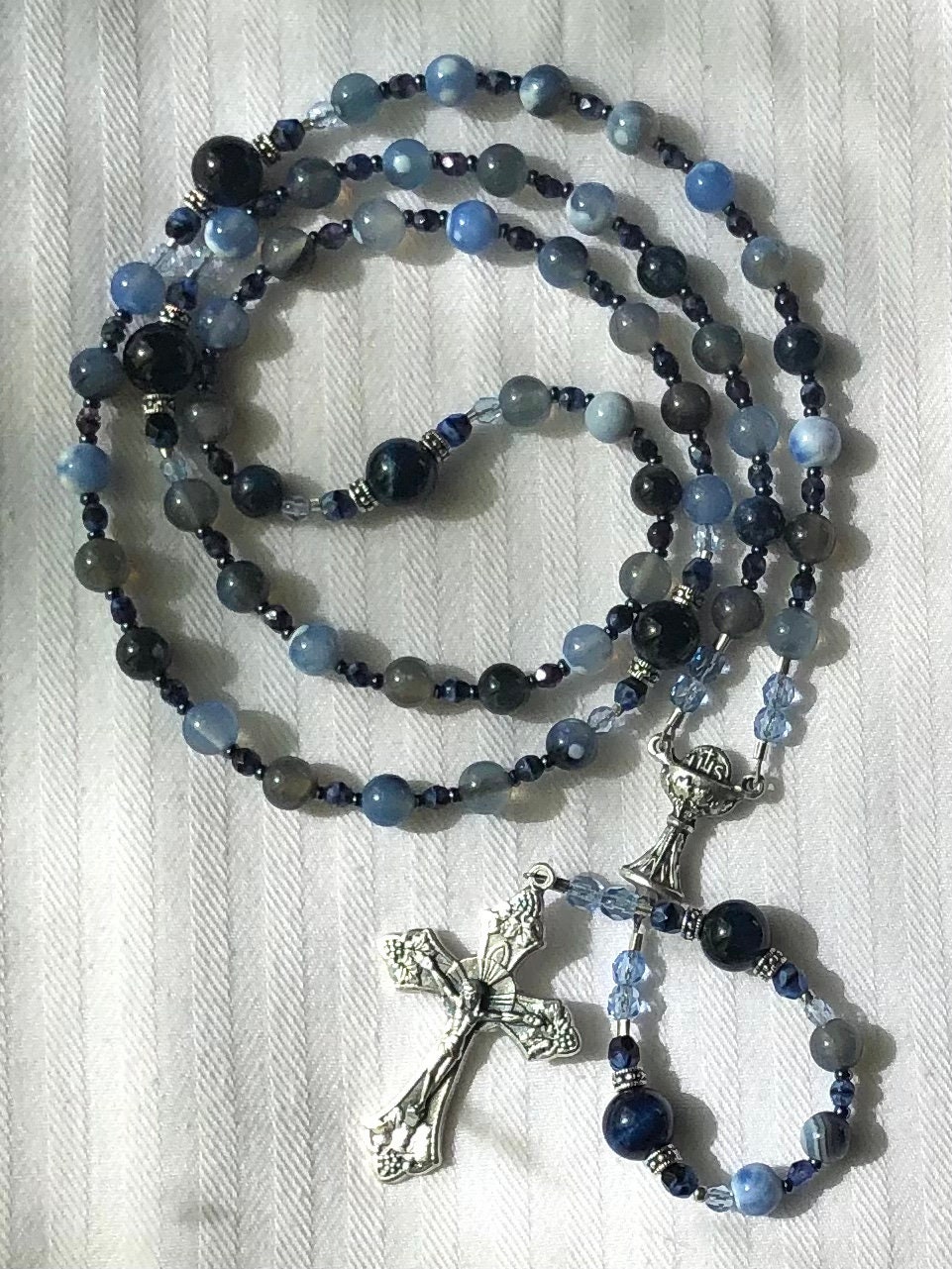 Boys First Holy Communion Mixed Blue Rosary - Etsy