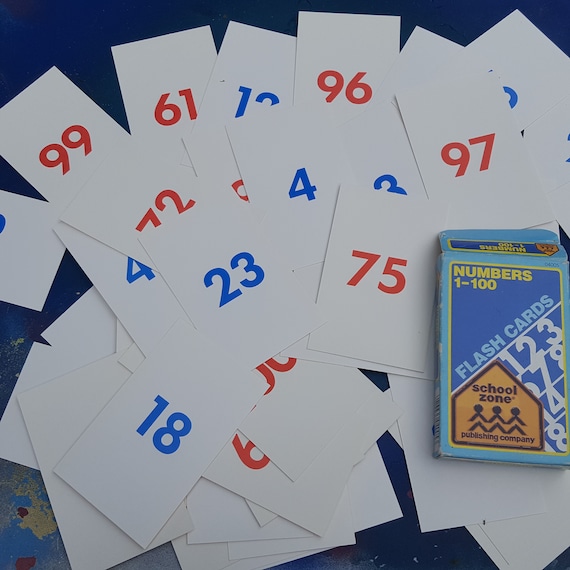 Full Deck of Vintage Flash Cards School Zone Numbers School | Etsy