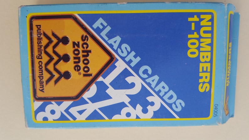 Vintage School Zone Number Flash Cards: Full Deck, Red & Blue - Etsy