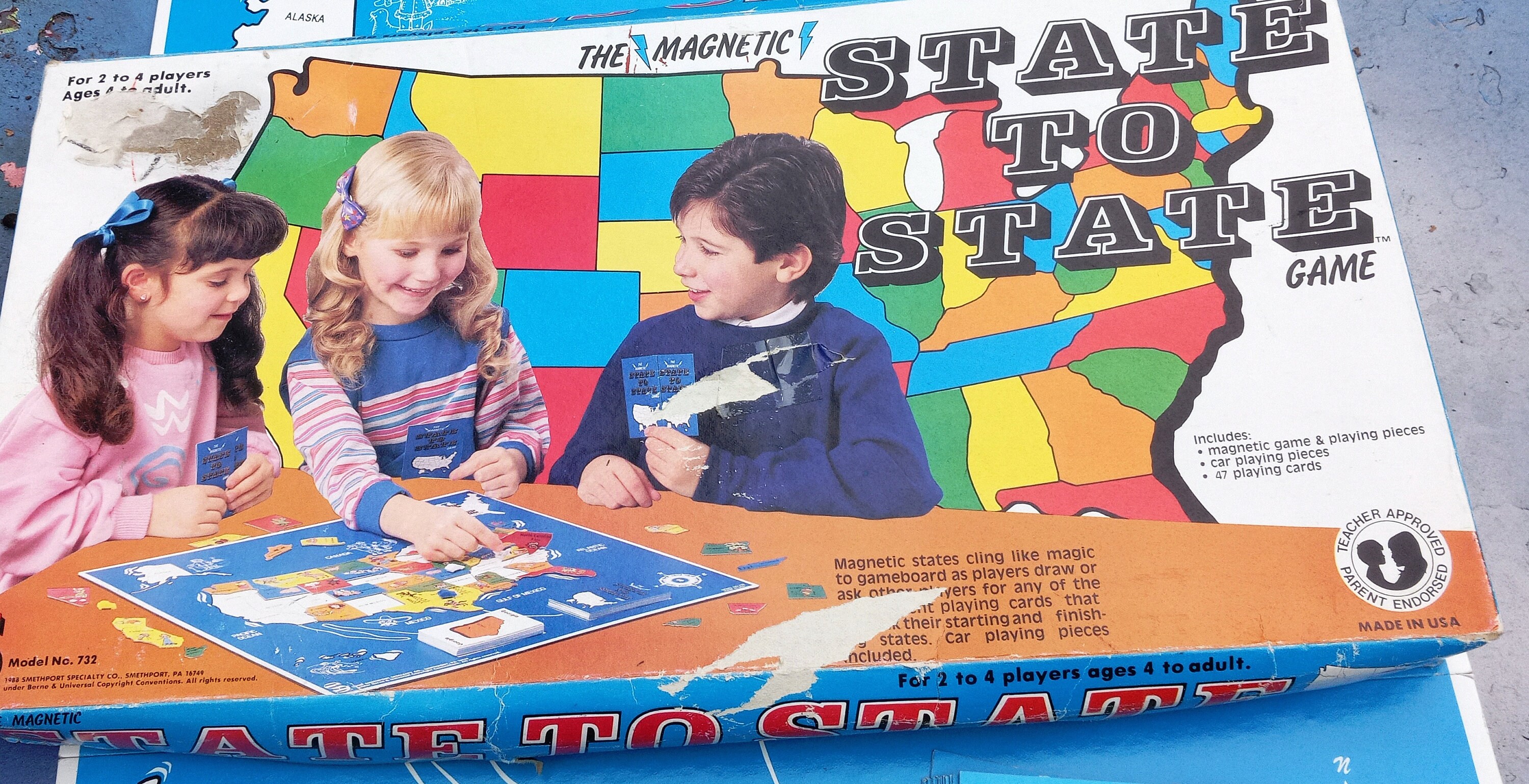 Magnetic State to State Game Board Vintage Game United States Map 80s ...