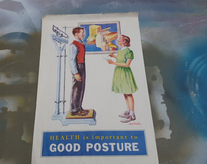 50s Poster, Vintage Poster, Vintage Health Poster, Health is Important ...