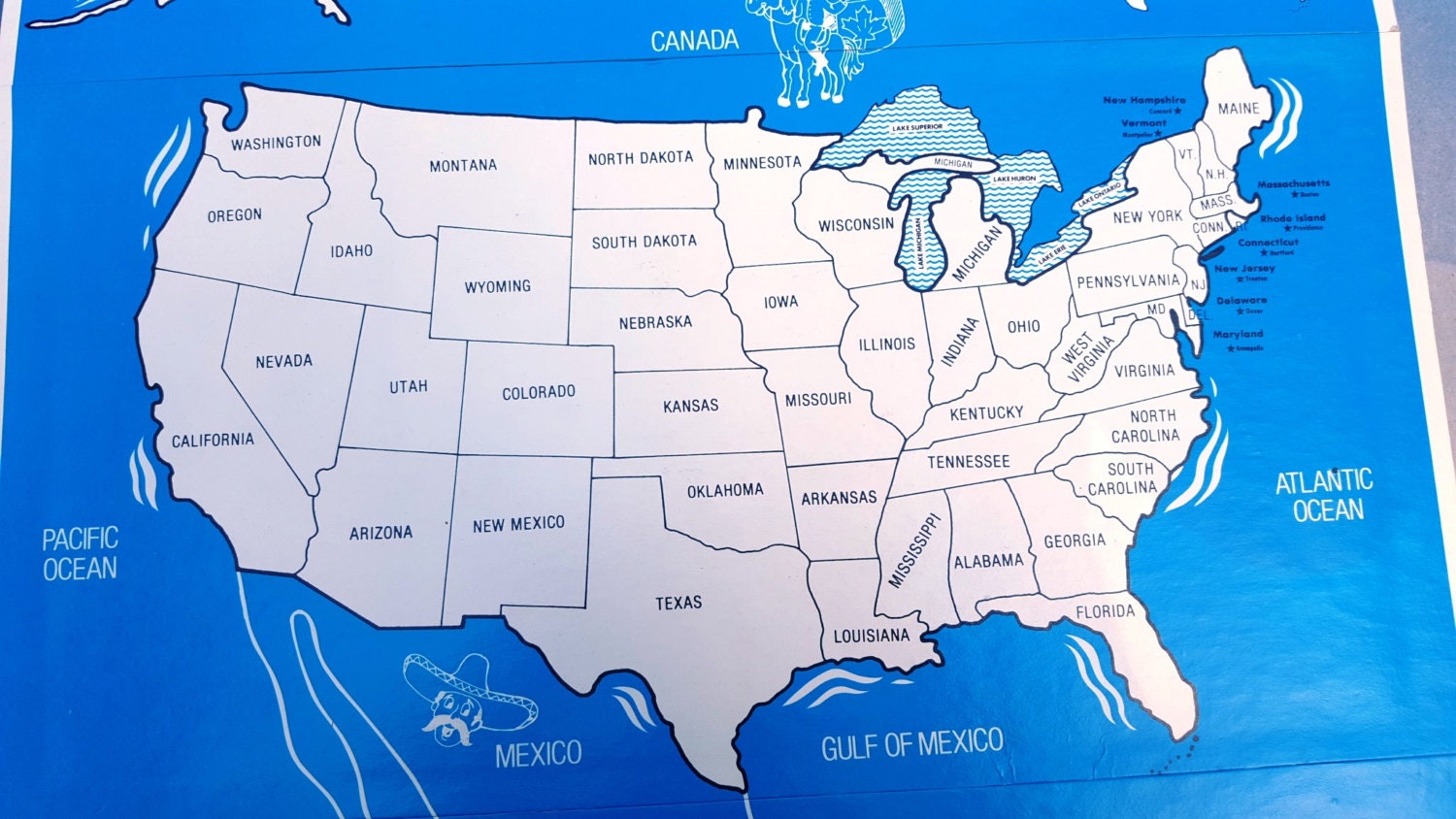 Magnetic State to State Game Board Vintage Game United States Map 80s ...