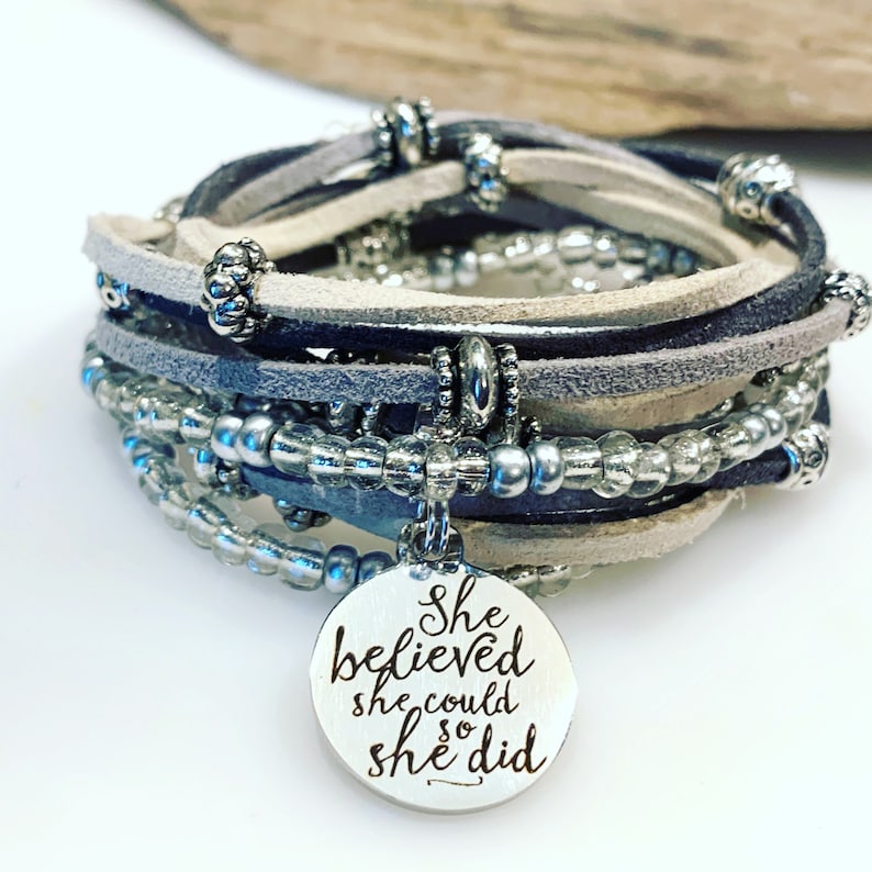 Boho Wrap Suede Gypsy Wrap Beaded Wrap Charm Bracelet | Etsy
