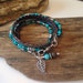 Wrap Bracelet, Beaded Boho Wrap, Leather Beaded Wrap, Turquoise Gray ...