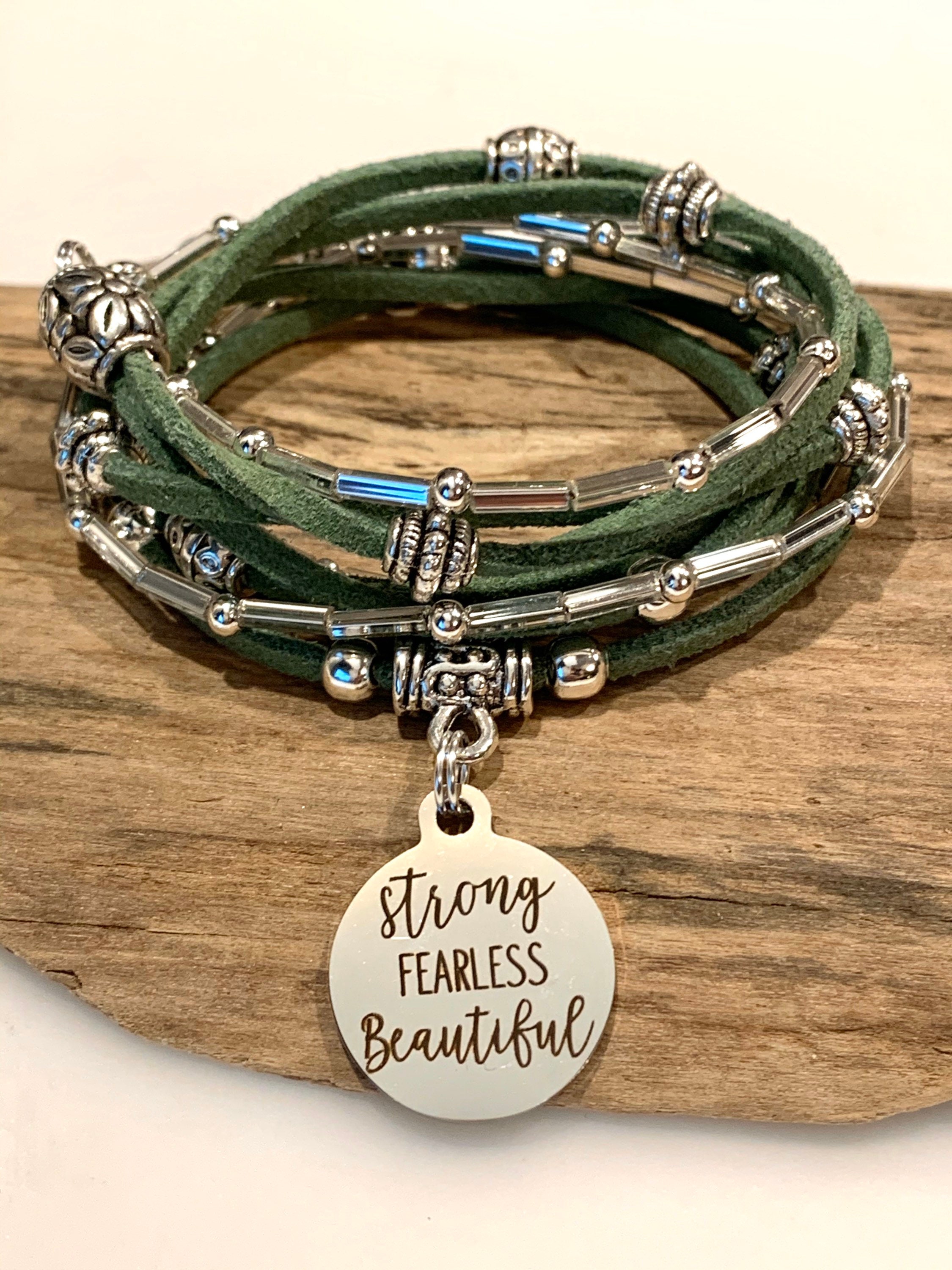 Boho Wrap, Suede Gypsy Wrap, Beaded Wrap, Charm Bracelet, Custom ...