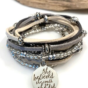 Boho Wrap, Suede Gypsy Wrap, Beaded Wrap, Charm Bracelet, Custom ...